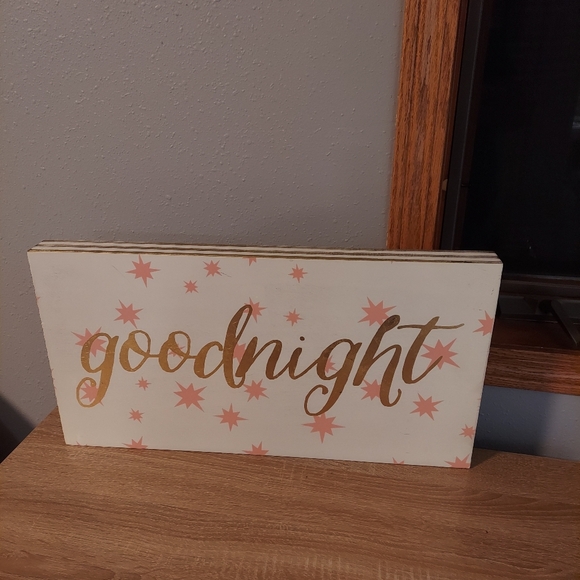 Hobby Lobby | Art | Goodnight Decorative Sign White And Pink Wall Art ...